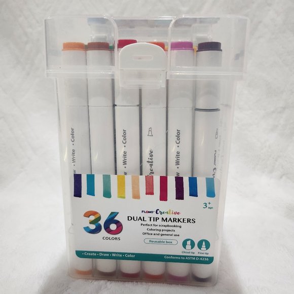 Other | Flomo Creative Dual Tip Markers 36 Colors And Sticker Binder ...